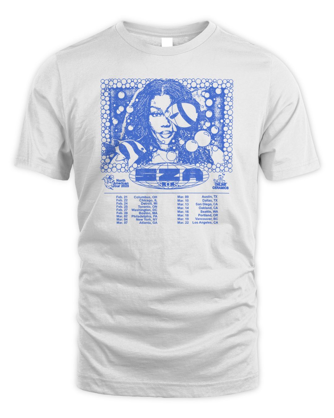 Sza Sos Merch Sza White Sos North America Tour T Shirt